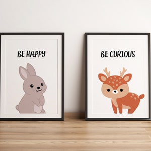 Printable Woodland Animals Poster, Nursery Poster, Neutral Baby Wall ...