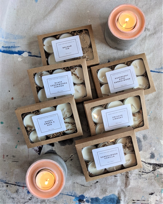 Tea Lights 6 Pack in Gift Packaging Premium Soy Wax Scented - Etsy