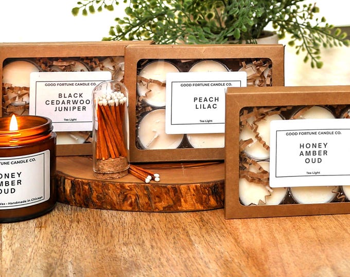 Tea Lights 6 Pack in Gift Packaging | Premium Soy Wax Scented Candles ...