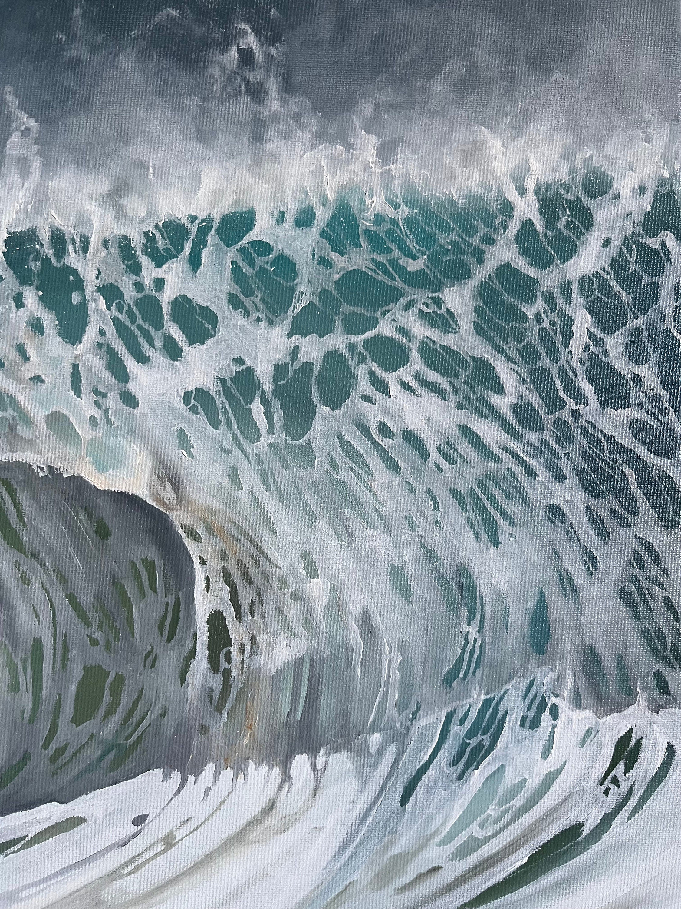 Sea Waves Oil Painting, Sunset, Ocean Art, Blue Color, Seascape, Waves ...