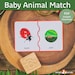Baby Animal Match Cards Adult and Baby Animal Matching Cards - Etsy