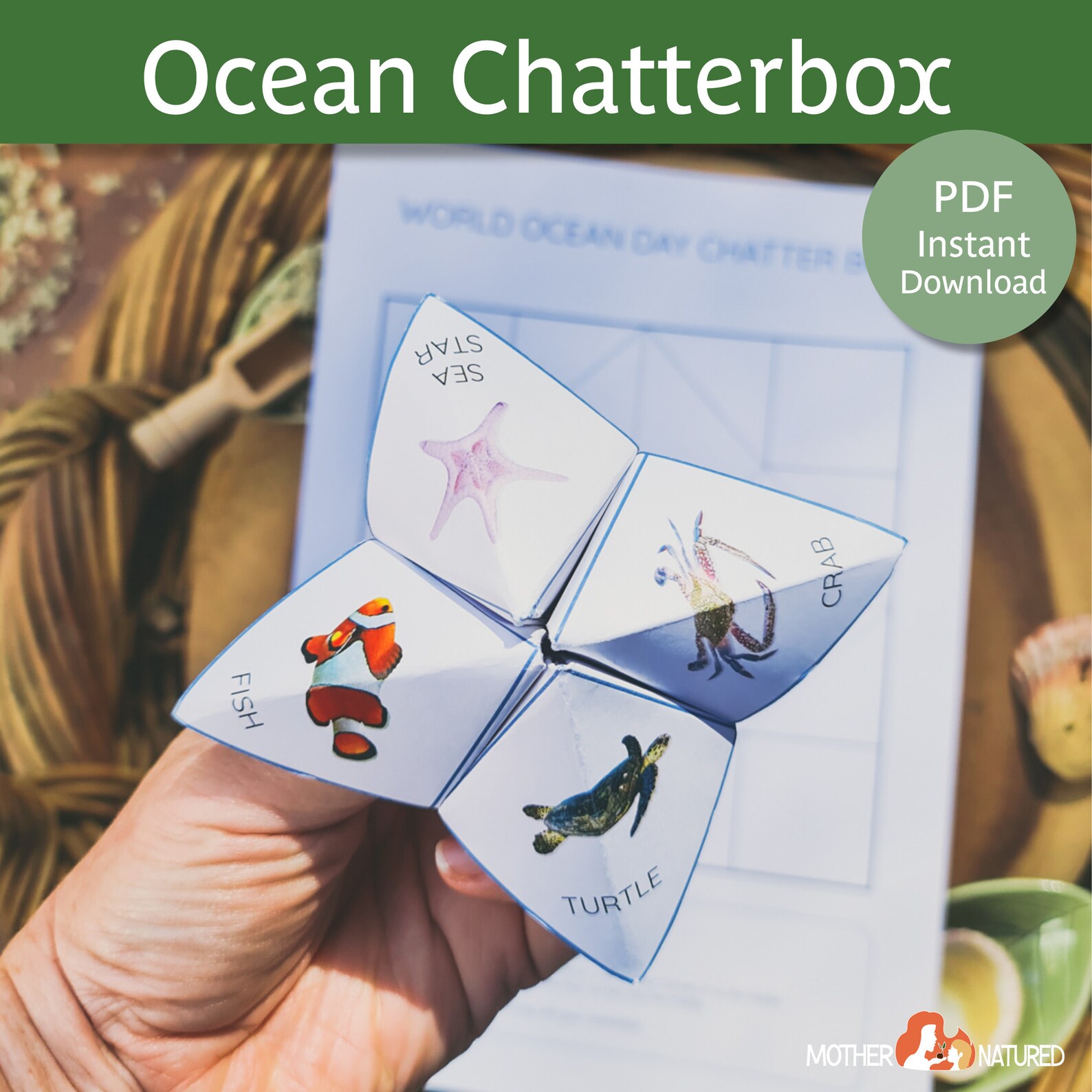 Ocean Chatterbox Ocean Cootie Catcher Ocean Chatter Box Save Our Oceans ...
