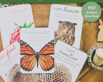 Nature Affirmation Cards for Kids | Nature Themed Self Care Cards ...