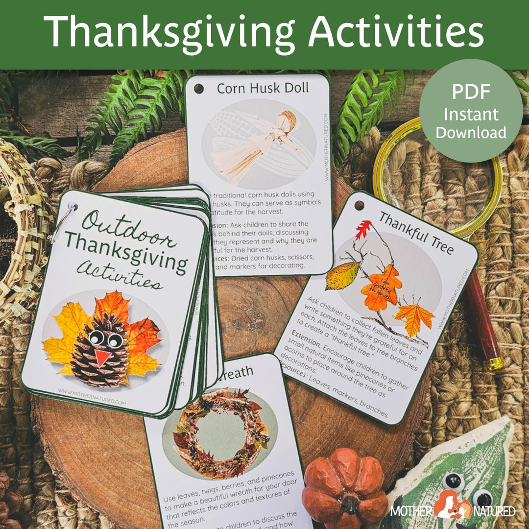 Thanksgiving Outdoor Activity Cards | Thanksgiving Nature Activities ...