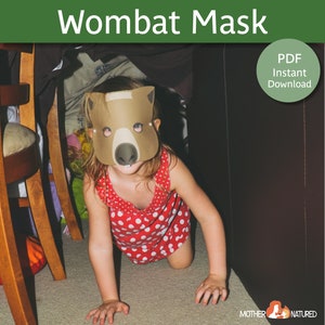 Printable Wombat Mask | Wombat Mask for Kids | Marsupial Mask ...