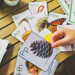 Alphabet Flash Cards | Preschool Alphabet Cards | Nature Alphabet Flash ...