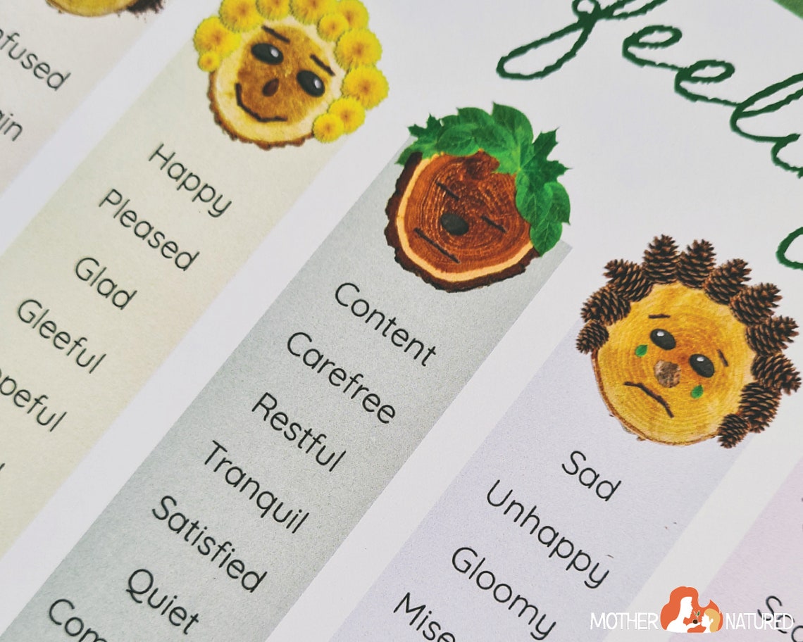 Nature Emotion Printables for Kids Montessori Emotion - Etsy
