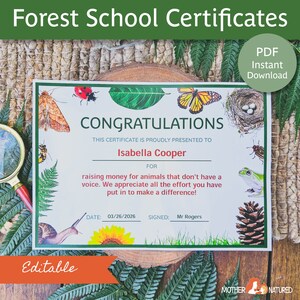Editable Nature Certificates | Nature-themed Award | Forest School ...