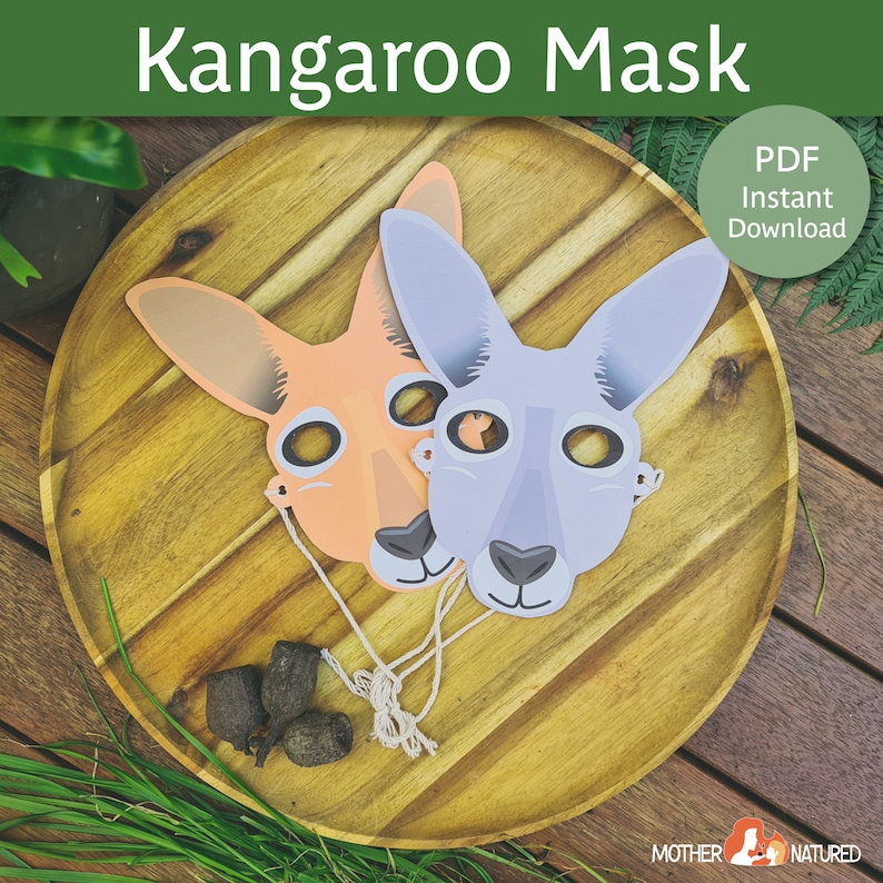 Kangaroo Mask Printable | Kangaroo Mask for Kids | Australian Animal ...