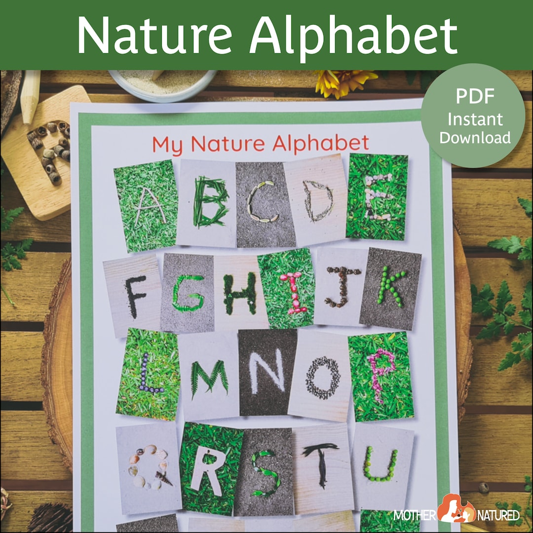 Nature ALPHABET Cards Printable | Nature Alphabet Poster | Nature ...
