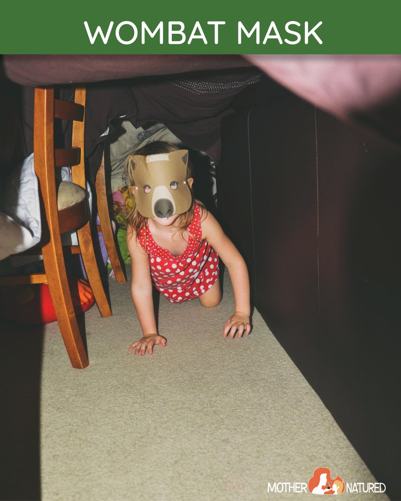 Printable Wombat Mask Wombat Mask for Kids Marsupial Mask Australian ...