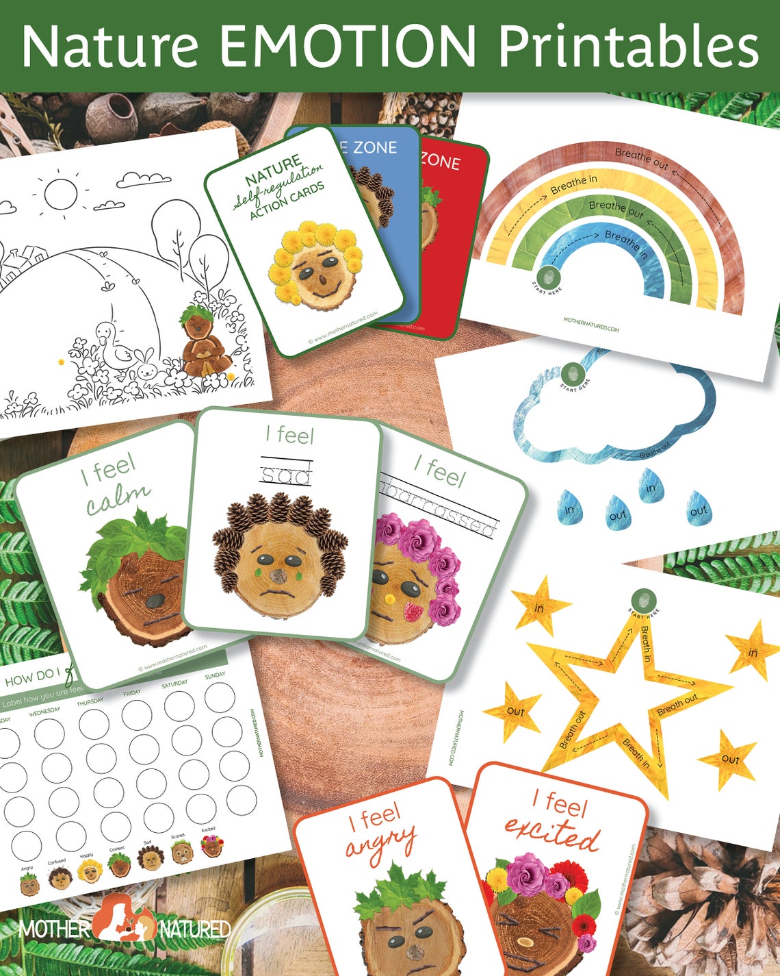 Nature Emotion Printables for Kids | Montessori Emotion Printables ...