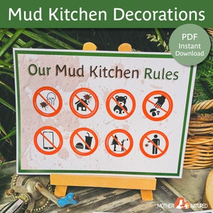 Mud Kitchen Decorations | Mud Kitchen Printables | Mud Kitchen Decor ...