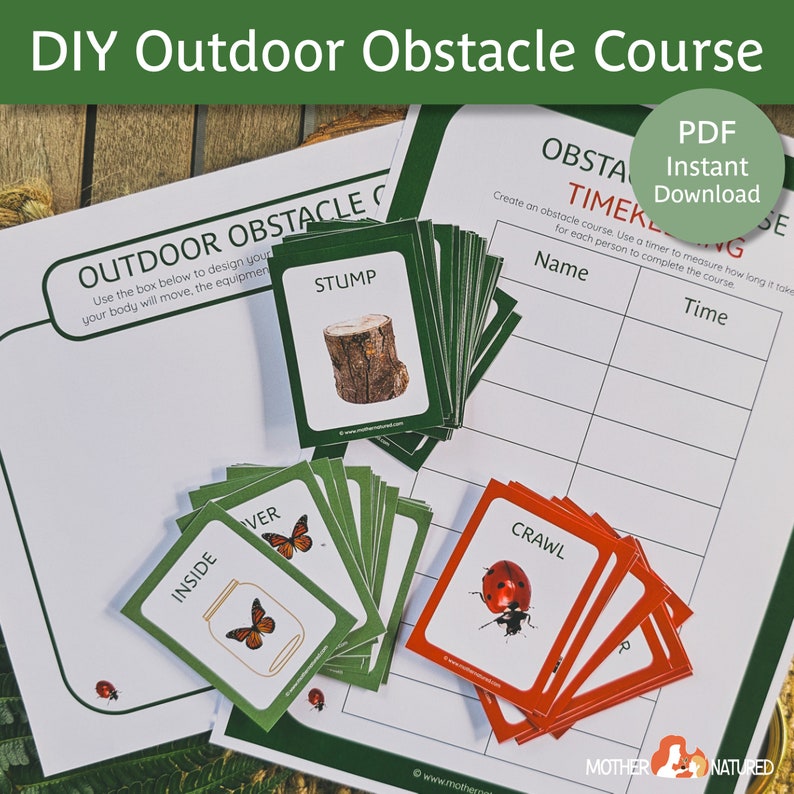 Outdoor Obstacle Course for Kids DIY Obstacle Course Cards Preschool ...
