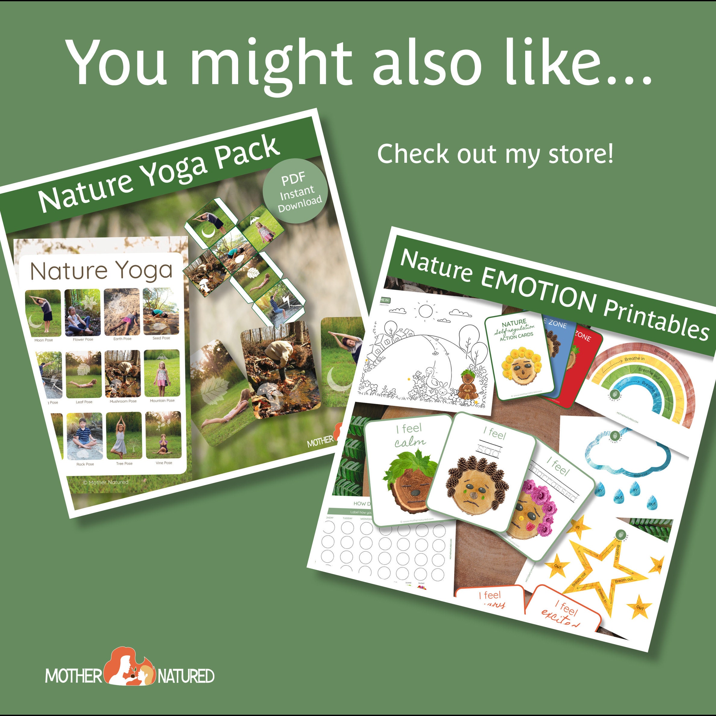 Nature Affirmation Cards for Kids | Nature Themed Self Care Cards ...