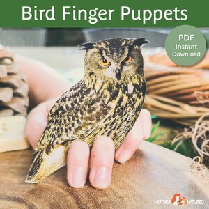 Bird Finger Puppets for Kids | Bird Puppet Printable | Bird Study ...
