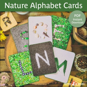 Nature ALPHABET Cards Printable | Nature Alphabet Poster | Nature ...