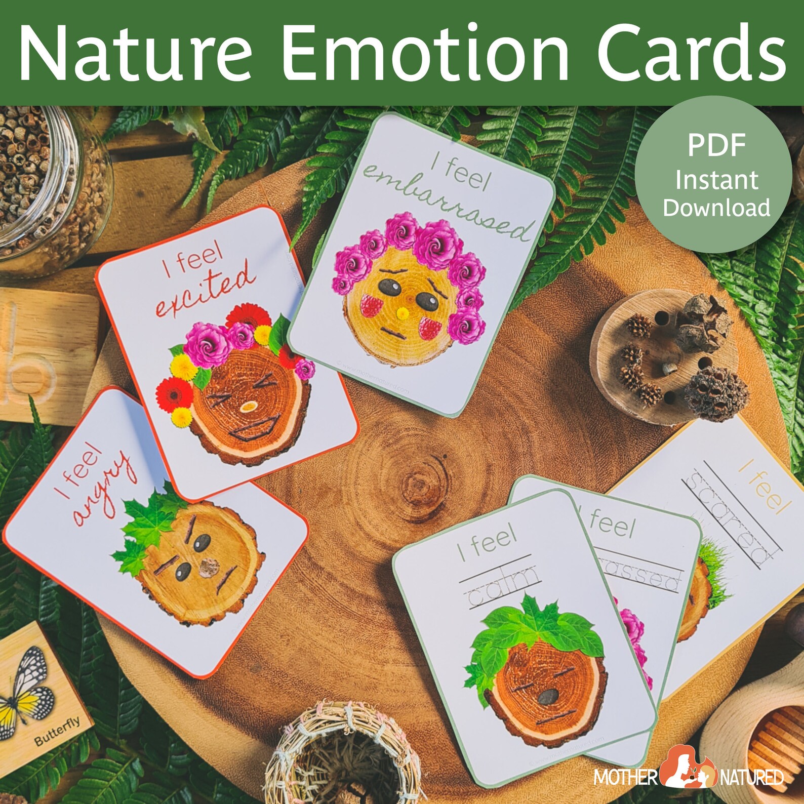Nature Emotion Cards | Nature Feelings Cards | Montessori Emotion Cards ...