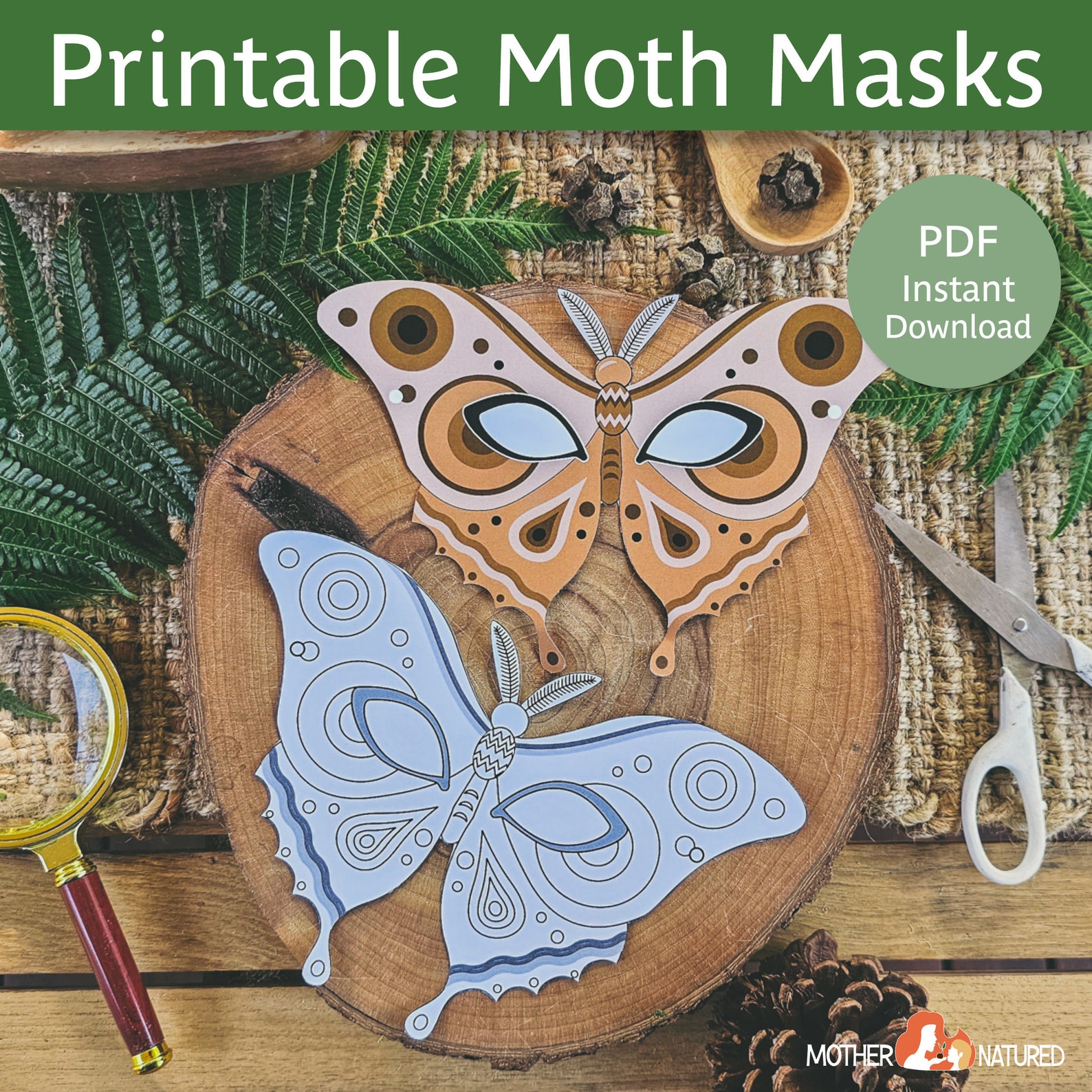 Moth Mask Adult Moth Mask Moth Mask for Kids Printable - Etsy
