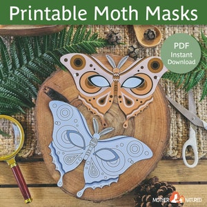 Moth Mask | Adult Moth Mask | Moth Mask for Kids | Printable Moth Mask | Moth Mask Color In ...