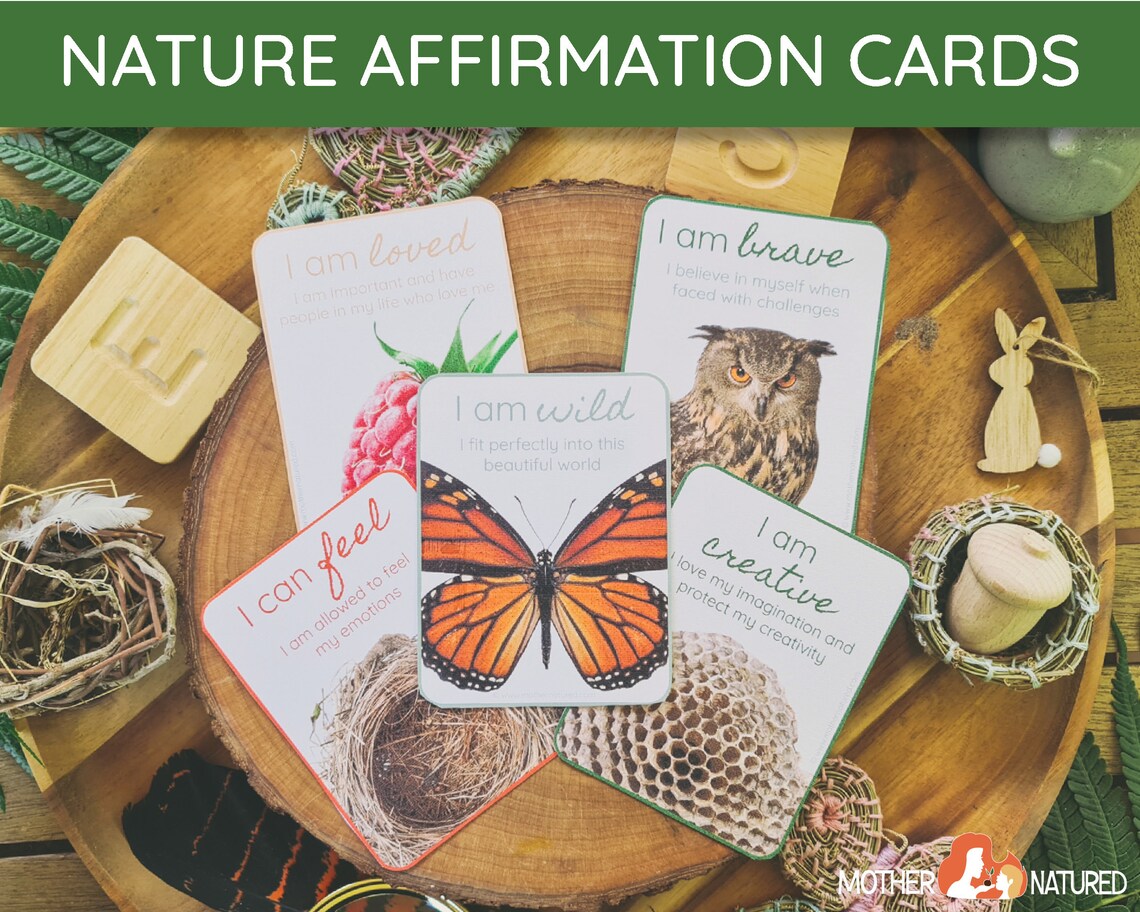 Nature Affirmation Cards for Kids Nature Themed Self Care - Etsy