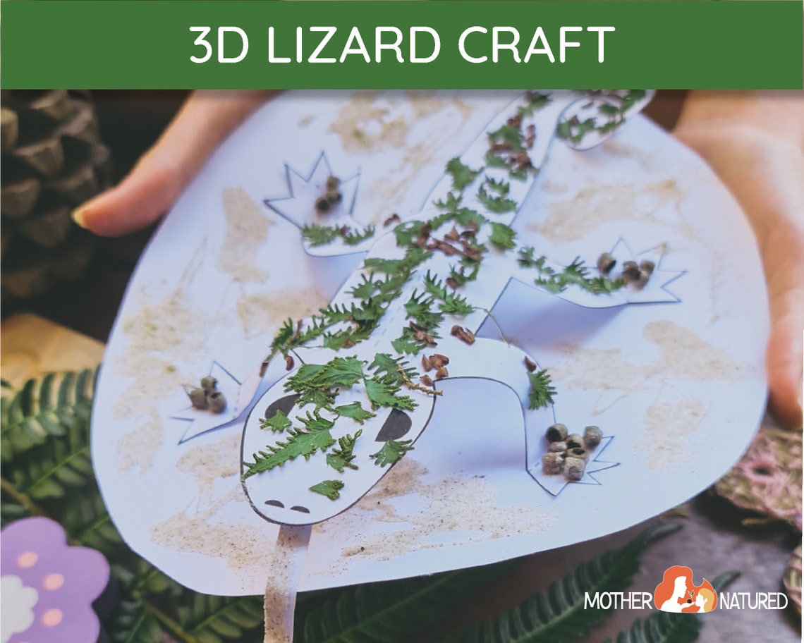 3D Lizard Craft | Lizard Activity | Lizard Craft for Kids | Lizard ...