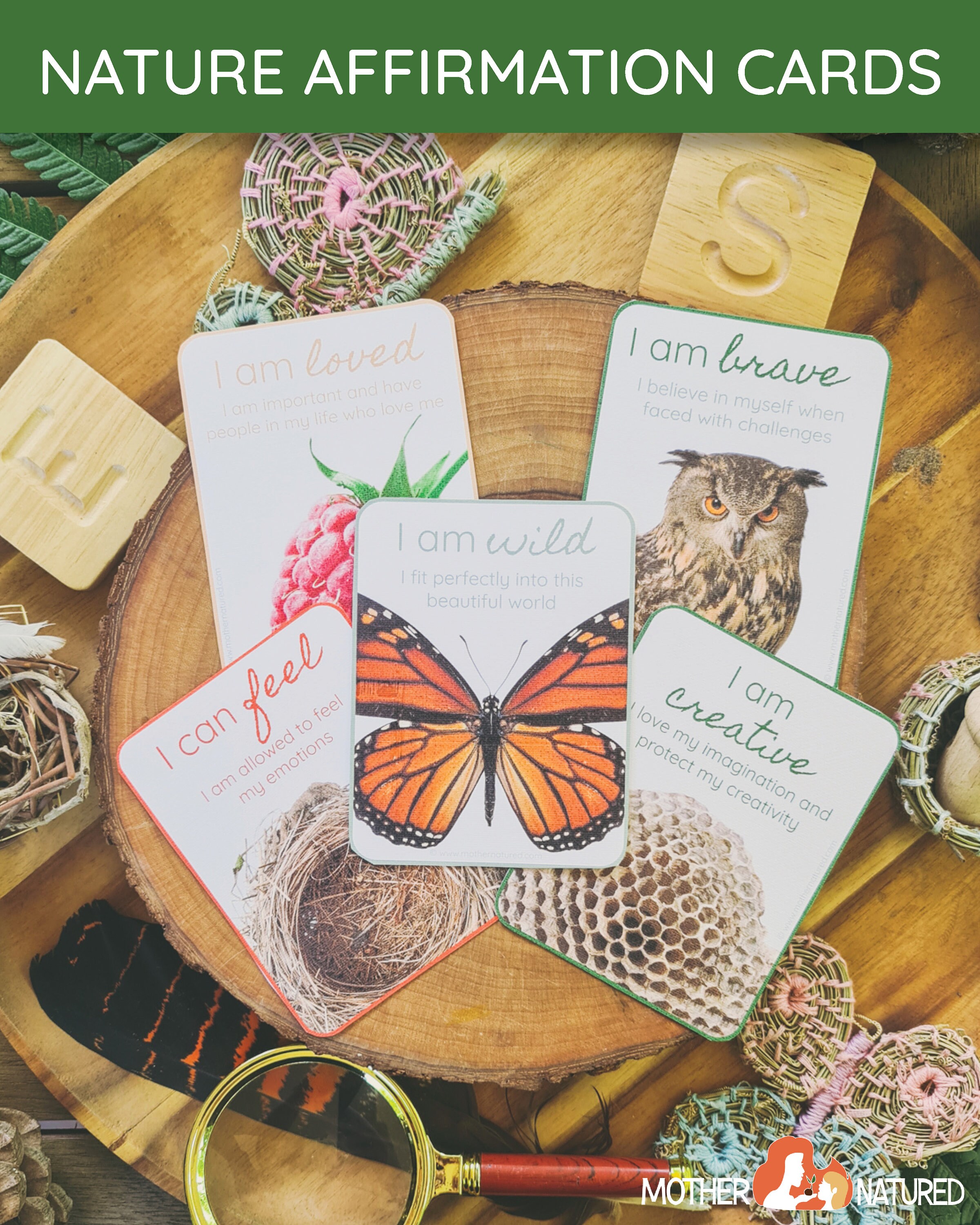 Nature Affirmation Cards for Kids | Nature Themed Self Care Cards ...