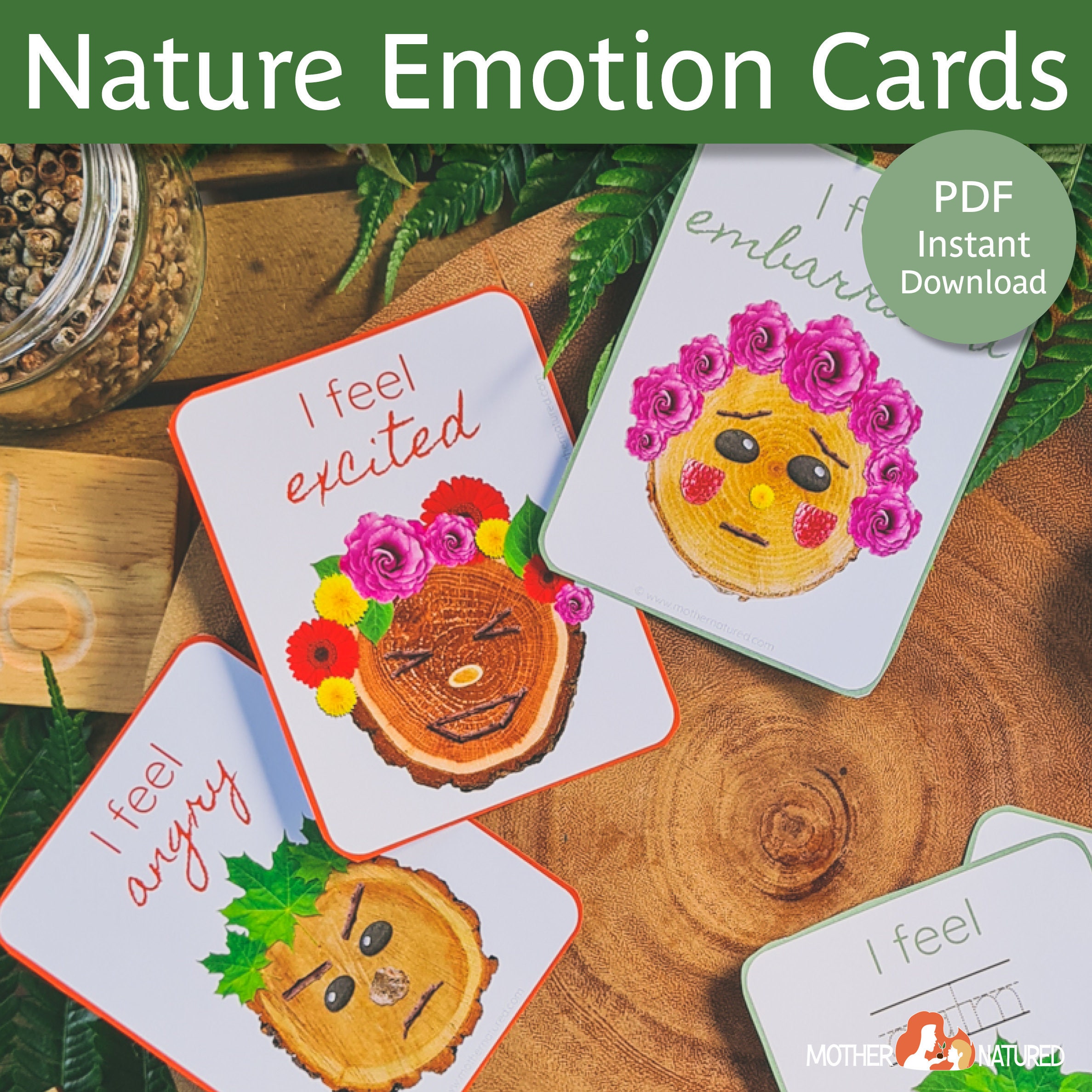 Nature Emotion Cards Nature Feelings Cards Montessori - Etsy