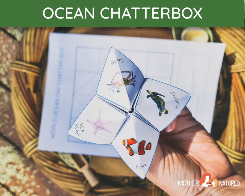 Ocean Chatterbox Ocean Cootie Catcher Ocean Chatter Box - Etsy