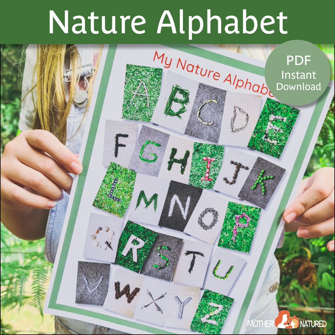 Nature ALPHABET Cards Printable | Nature Alphabet Poster | Nature ...