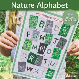 Nature ALPHABET Cards Printable | Nature Alphabet Poster | Nature ...