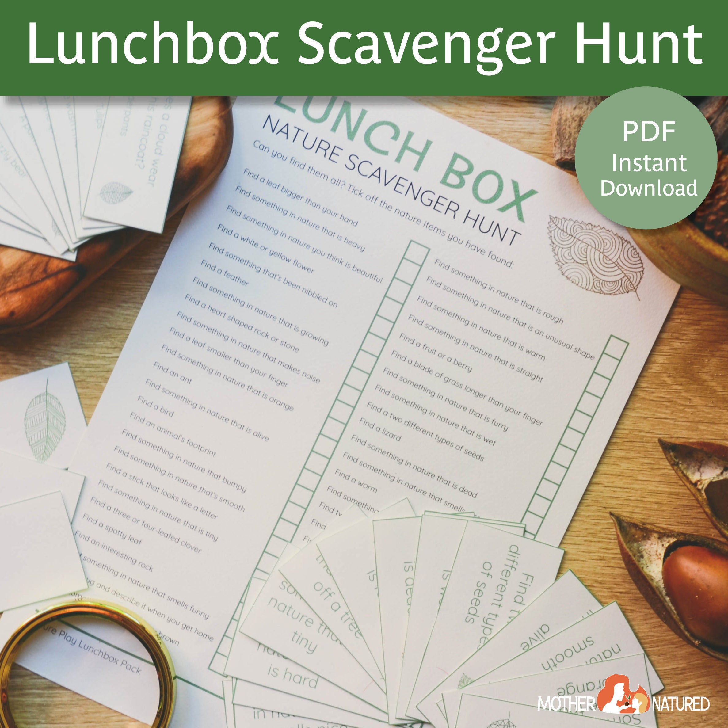 NATURE LUNCH BOX Cards Lunch Box Cards for Kids Fun Lunch Box Notes ...