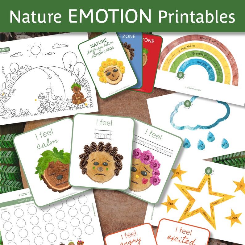 Nature Emotion Printables for Kids | Montessori Emotion Printables ...