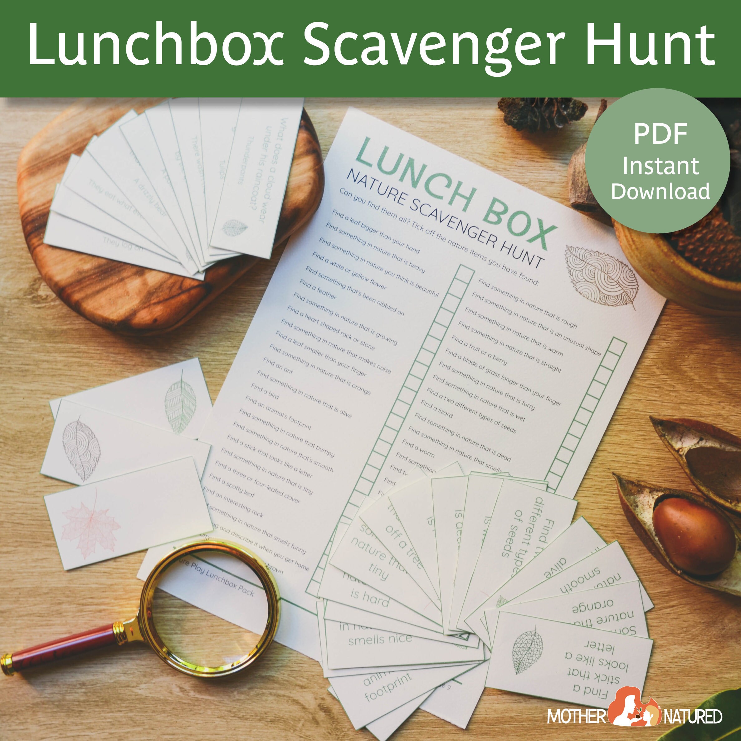 NATURE LUNCH BOX Cards Lunch Box Cards for Kids Fun Lunch Box Notes ...