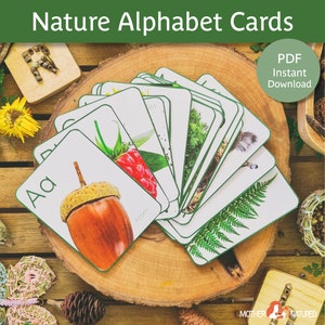 Alphabet Flash Cards | Preschool Alphabet Cards | Nature Alphabet Flash ...