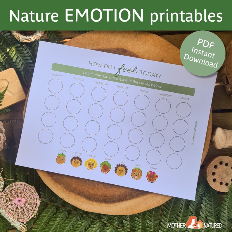 Nature Emotion Printables for Kids | Montessori Emotion Printables ...