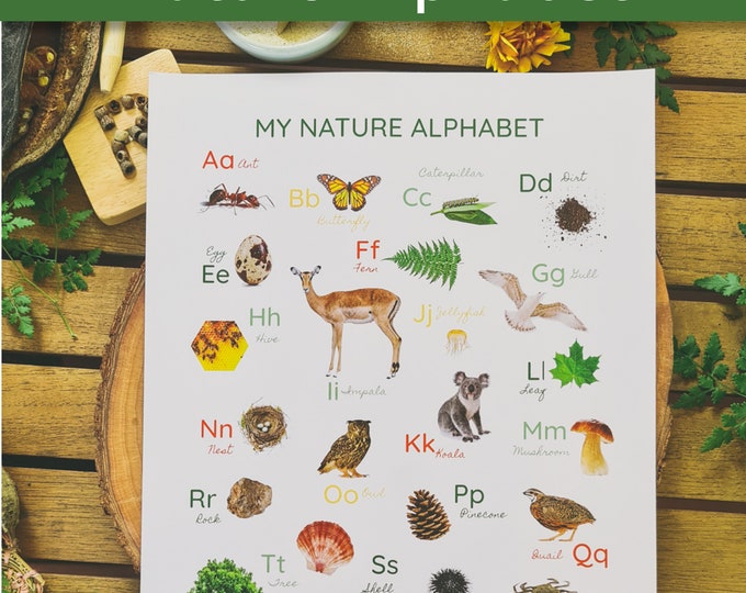 Nature Alphabet Uppercase, Instant Download, Digital Prints - Etsy Canada