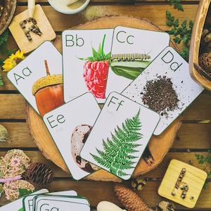 Alphabet Flash Cards | Preschool Alphabet Cards | Nature Alphabet Flash ...