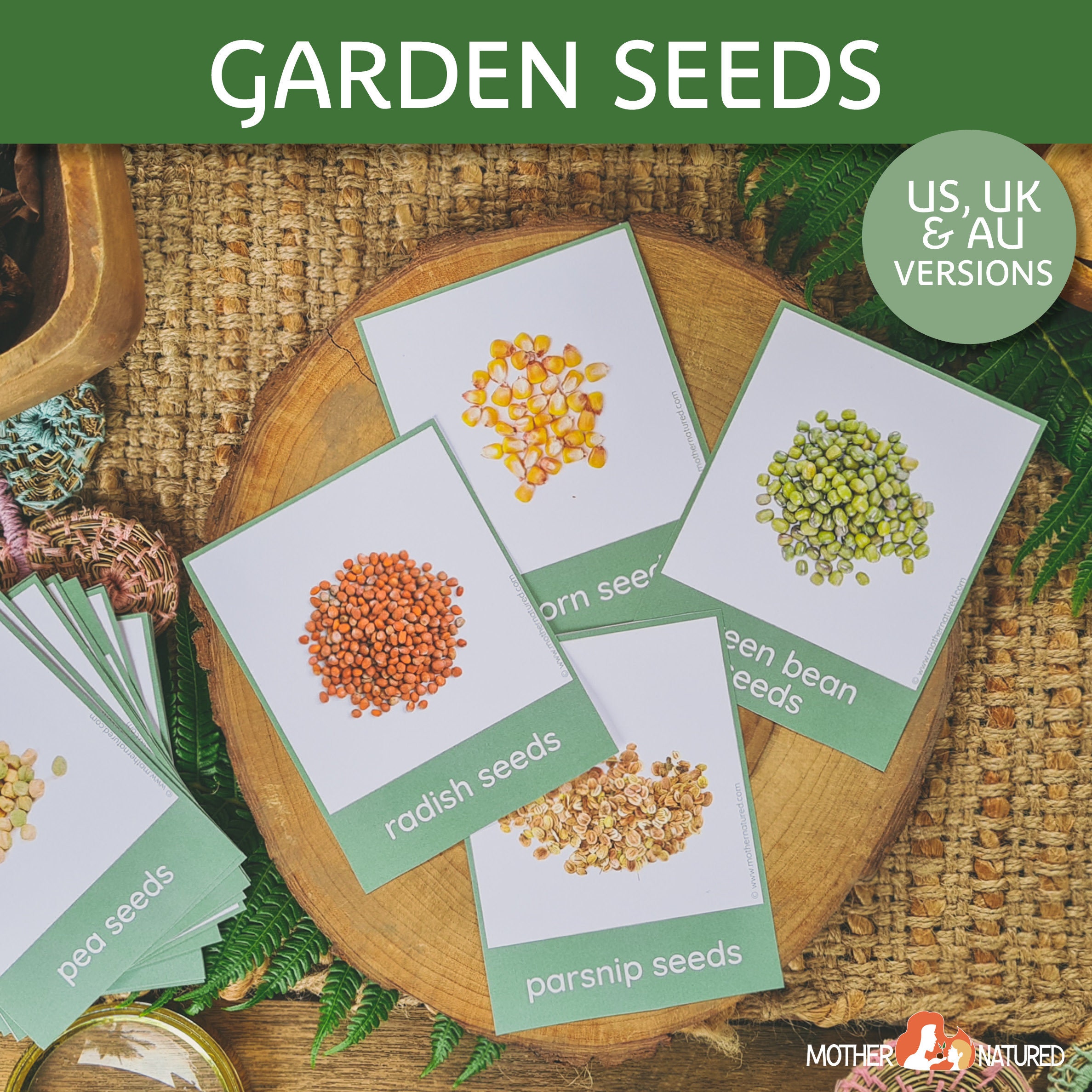 Garden Seed Printables Vegetable Seed Poster Garden Seed Flash Cards ...