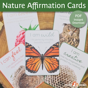 Nature Affirmation Cards for Kids | Nature Themed Self Care Cards ...