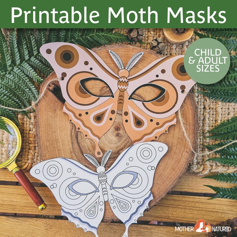 Moth Mask Adult Moth Mask Moth Mask for Kids Printable - Etsy