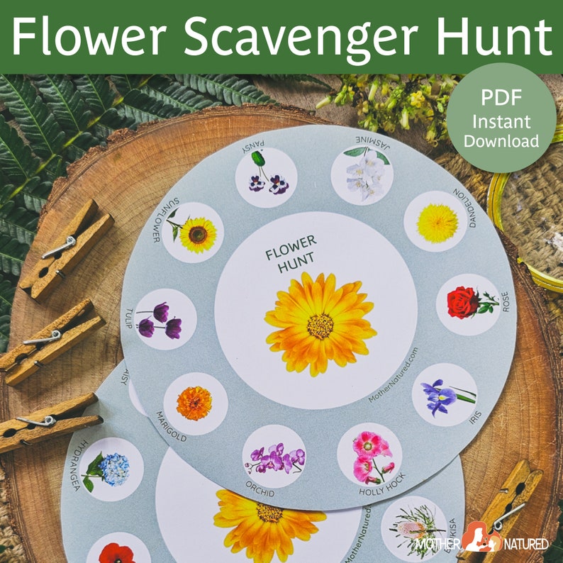 Spring Activity Flower Scavenger Hunt Spring Hunt Flower Identification ...