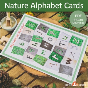Nature ALPHABET Cards Printable | Nature Alphabet Poster | Nature ...
