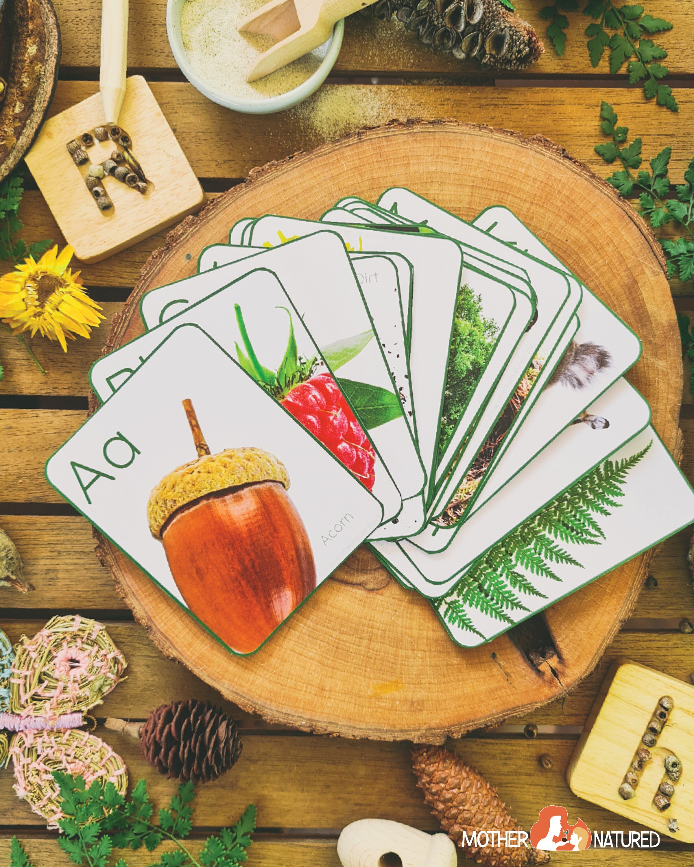 Alphabet Flash Cards Preschool Alphabet Cards Nature - Etsy Australia