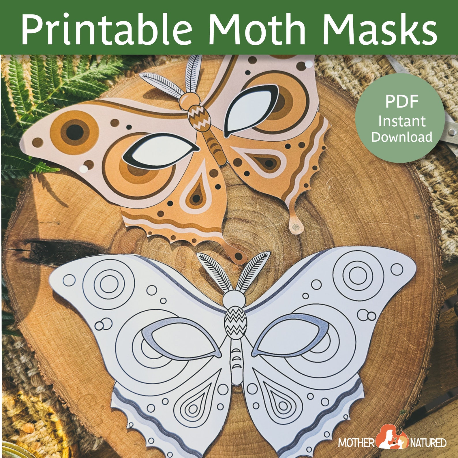 Moth Mask Adult Moth Mask Moth Mask for Kids Printable - Etsy