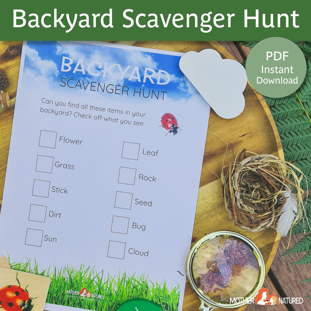 Backyard Scavenger Hunt | Backyard Activities for Kids | Backyard Games ...