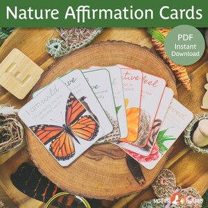 Nature Affirmation Cards for Kids | Nature Themed Self Care Cards ...