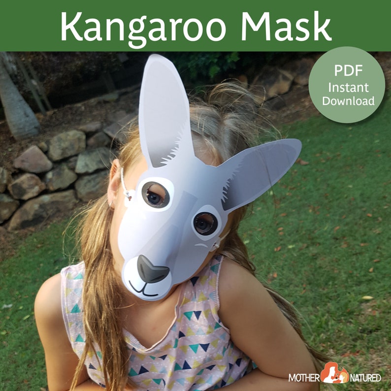 Kangaroo Mask Printable Kangaroo Mask for Kids Australian Animal Mask ...