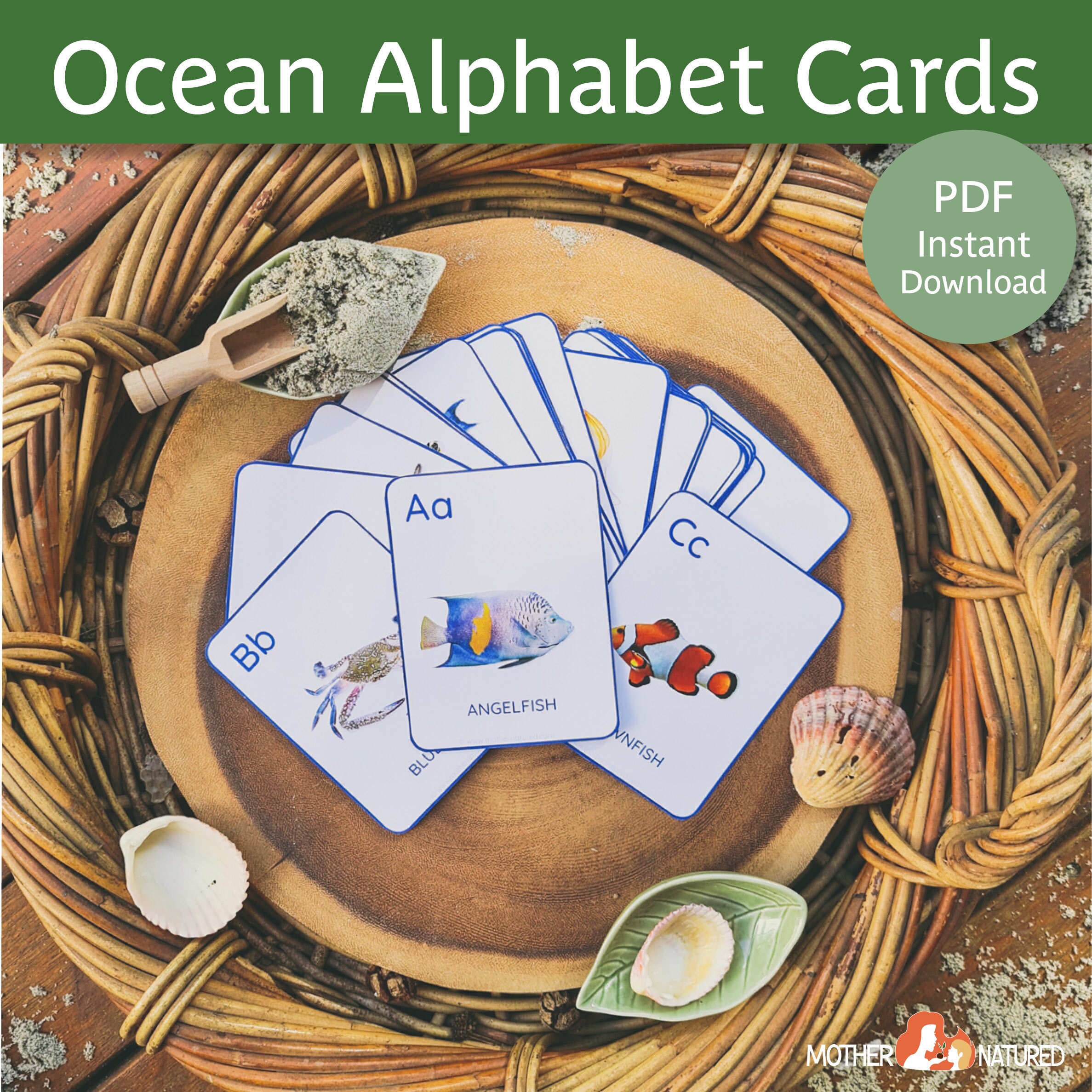 Ocean Alphabet Cards Alphabet Flash Cards Ocean Flash - Etsy