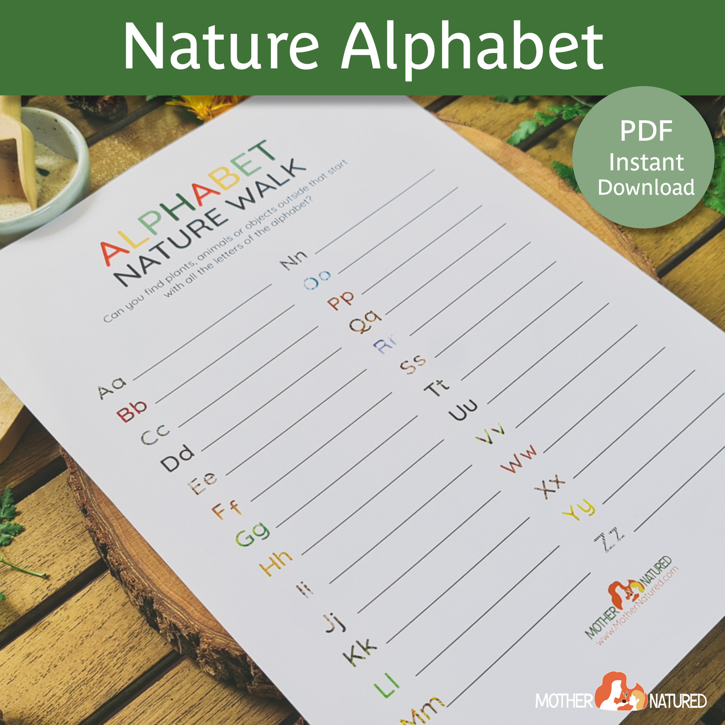Alphabet Scavenger Hunt Alphabet Waldorf Alphabet Nature Hunt Alphabet ...